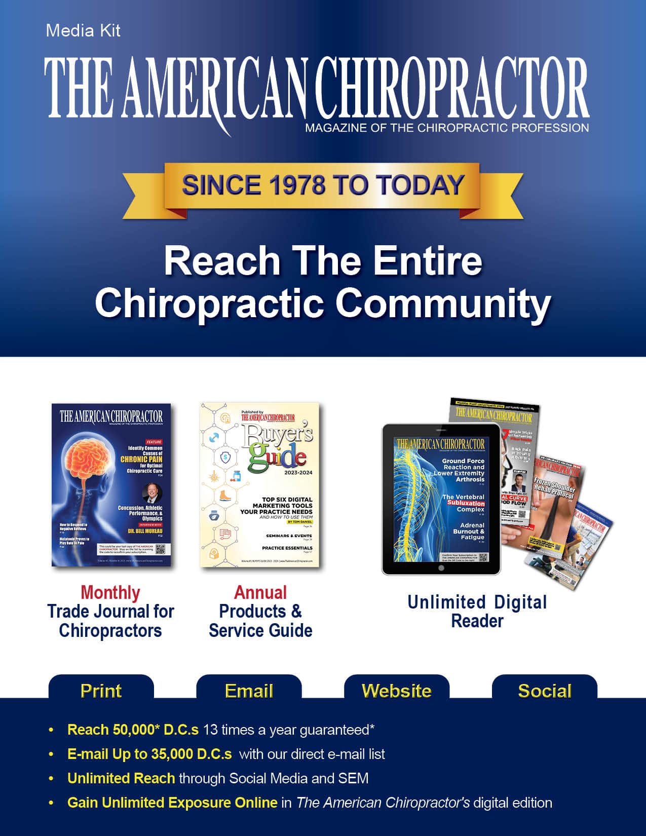 Advertising Information | The Complete The American Chiropractor Archive